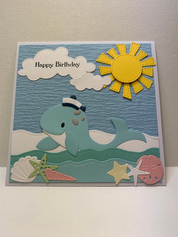 Happy Birthday Card Whale Birthday Card 3D Whale Birthday - Etsy