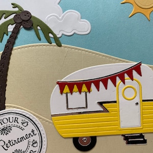Retirement Card, "camping on the Beach" Retirement Card, Handmade ...