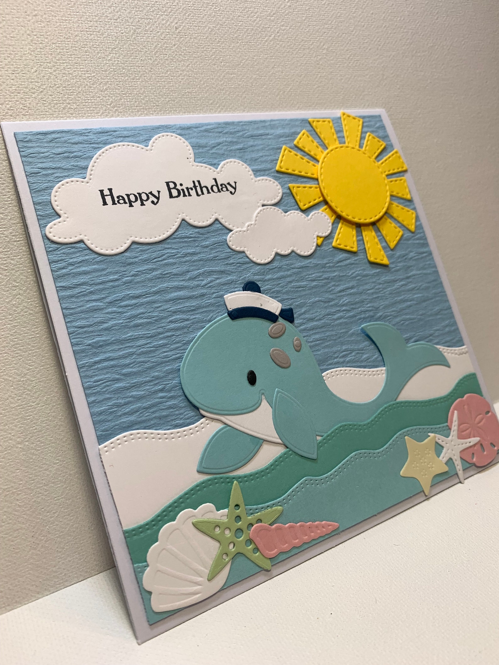 Happy Birthday Card Whale Birthday Card 3D Whale Birthday - Etsy