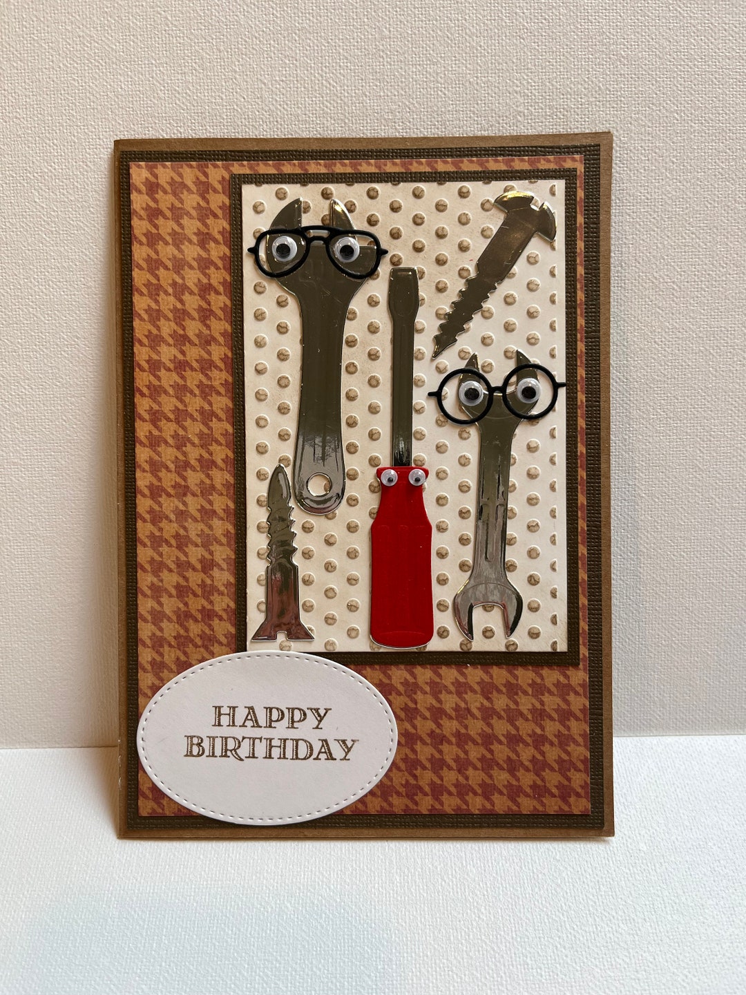 Happy Birthday Handyman Card, Tool Guy Birthday Card, Google Eyed Tools ...