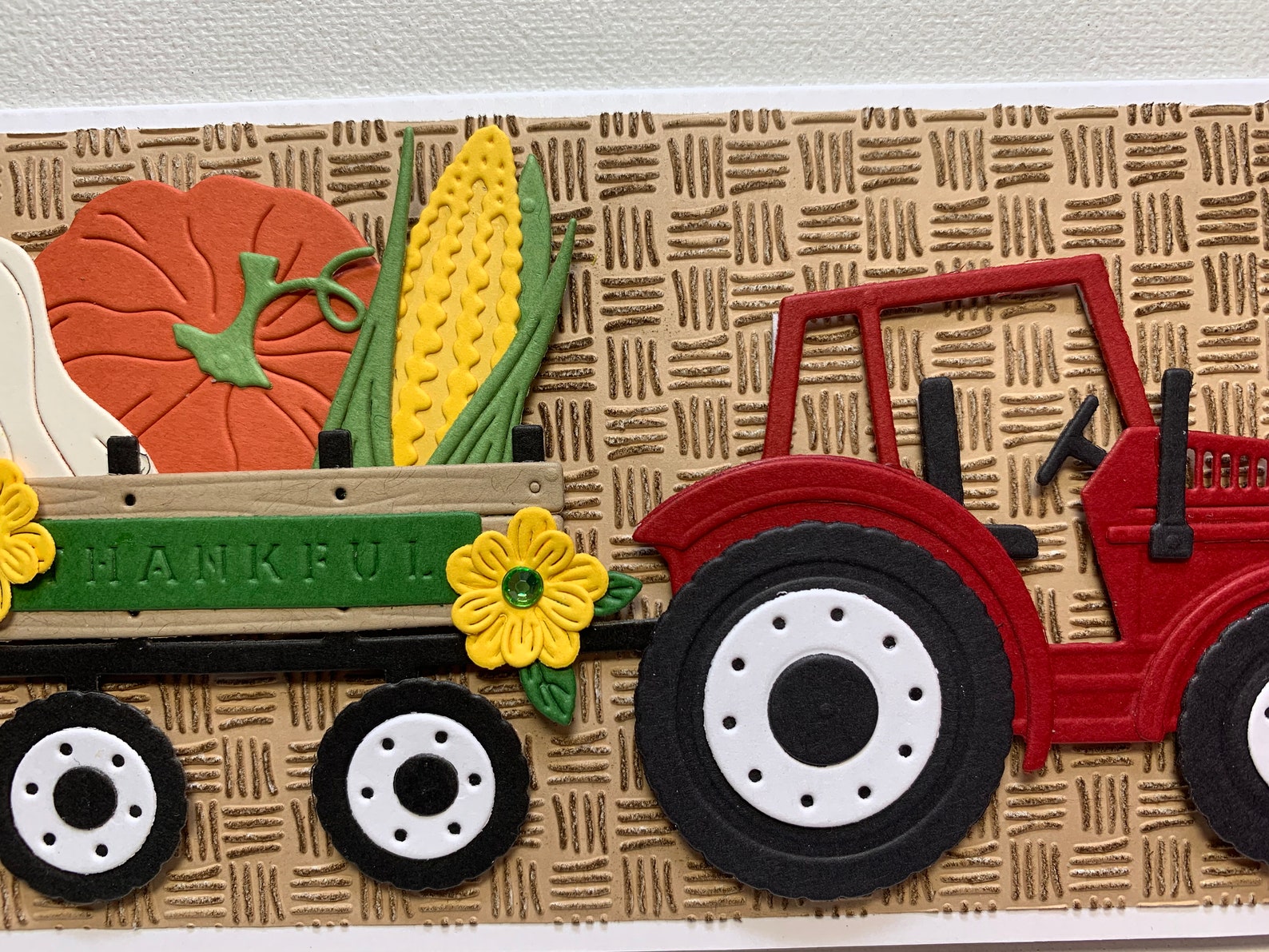 Handmade Tractor Thanksgiving Card: 3D Autumn Harvest - Etsy