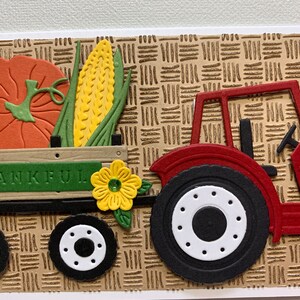 Thankful Card, Tractor and Trailer Thankful Card, 3D Tractor and ...