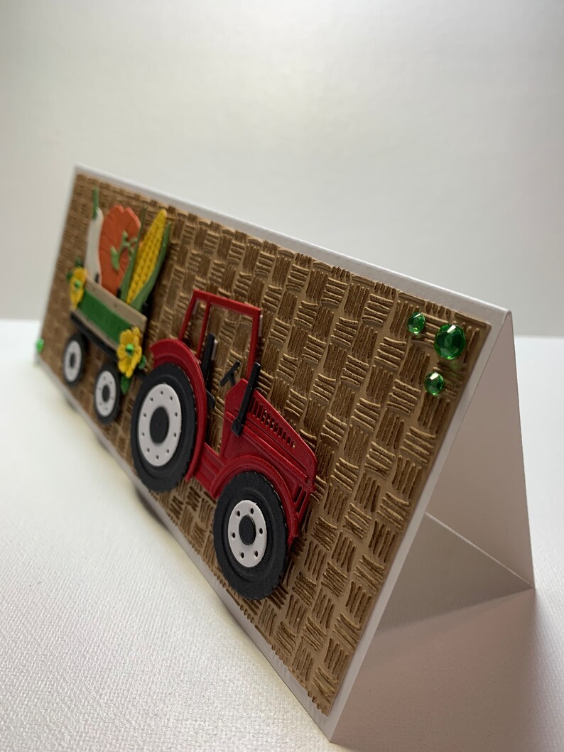 Handmade Tractor Thanksgiving Card: 3D Autumn Harvest - Etsy