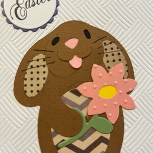 Happy Easter Card, 3D Easter Bunny Card, Funny Easter Bunny Card, Embossed Background Easter ...
