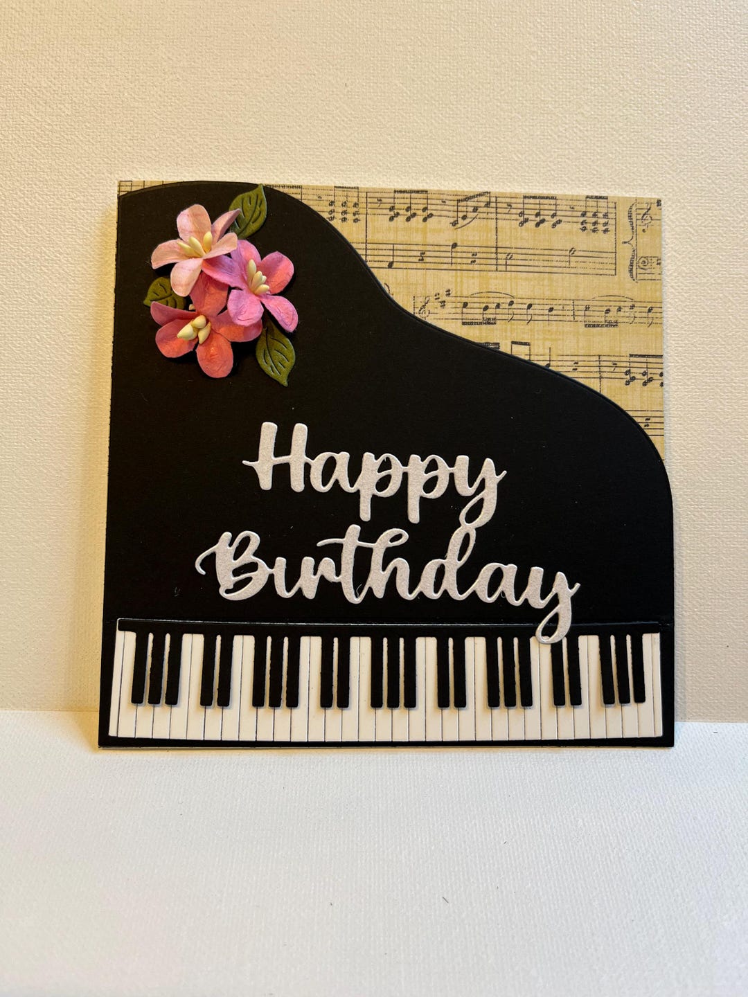 Happy Birthday Music Lover Card, Piano Birthday Card, 3D Piano Birthday ...