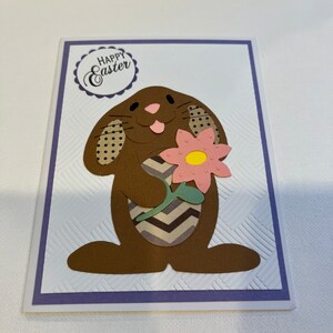 Happy Easter Card, 3D Easter Bunny Card, Funny Easter Bunny Card, Embossed Background Easter ...
