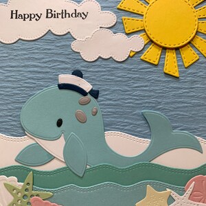 Happy Birthday Card Whale Birthday Card 3D Whale Birthday - Etsy