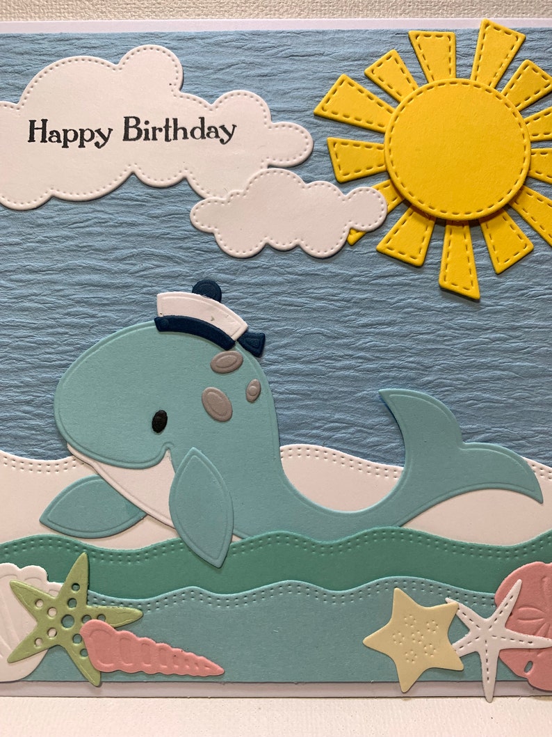 Happy Birthday Card Whale Birthday Card 3D Whale Birthday - Etsy