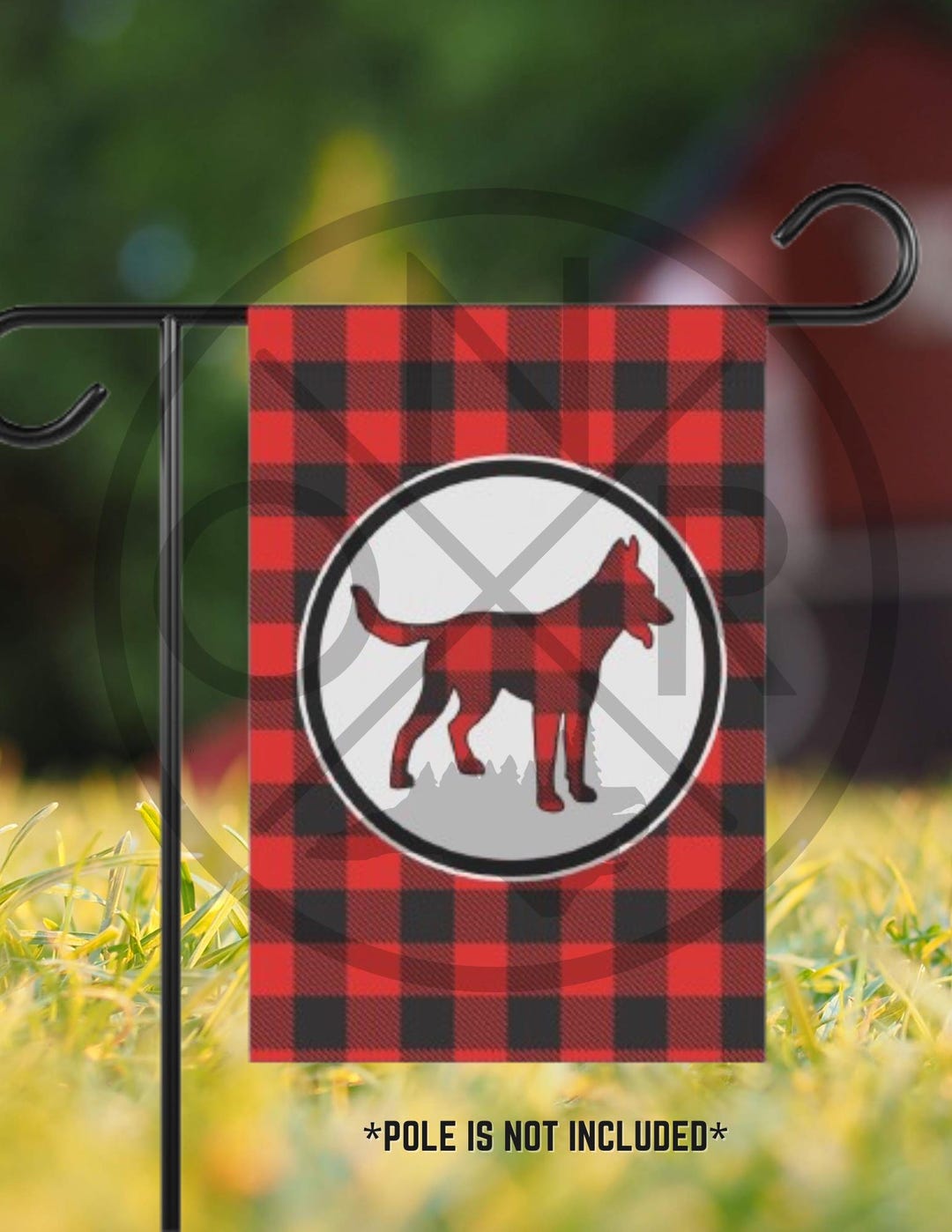 Red and Black Buffalo Plaid Belgian Malinois Dutch Shepherd 12 X 18 ...