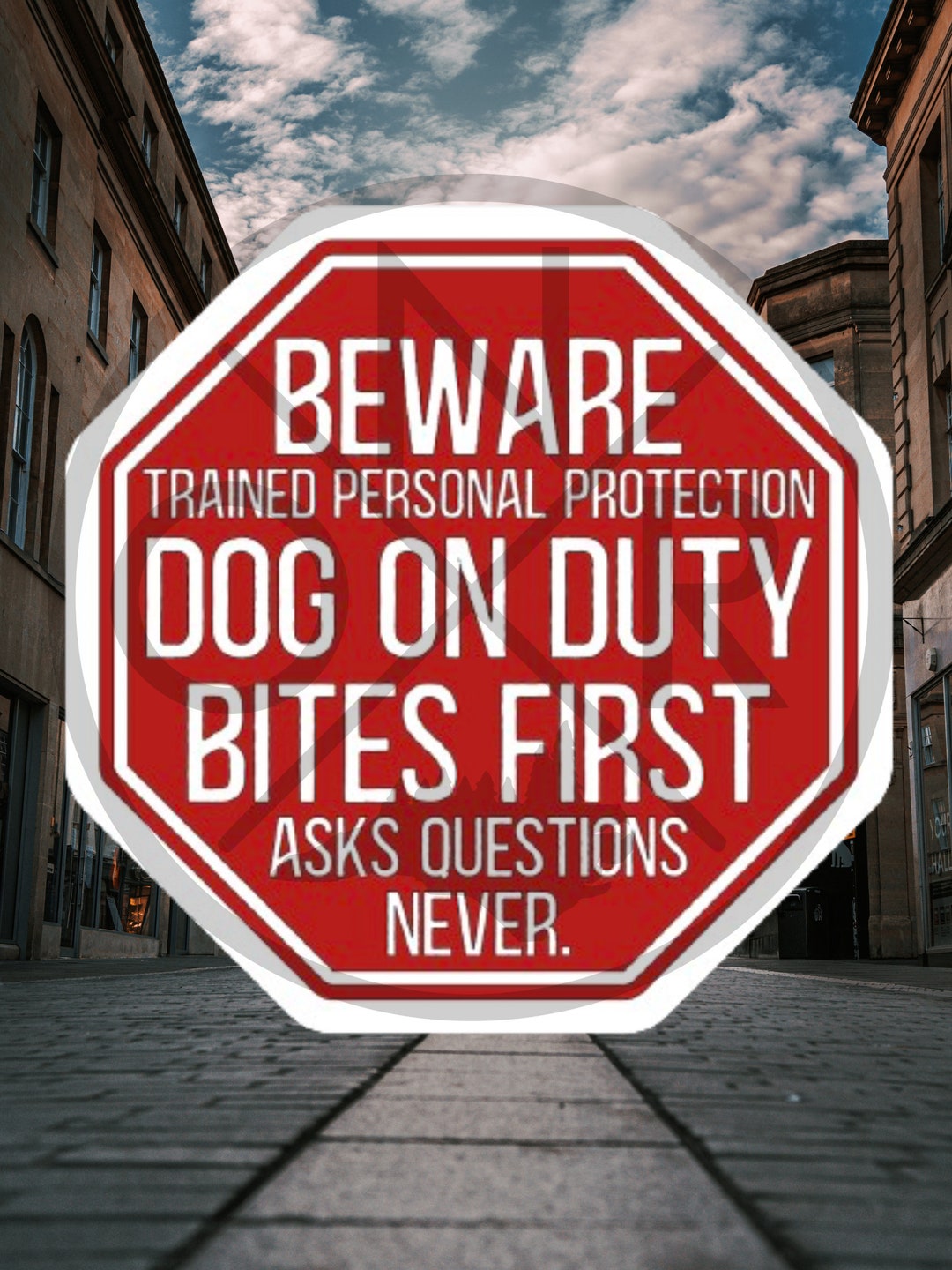 Trained Protection Dog Warning Die-cut Sticker, Beware No Trespassing ...