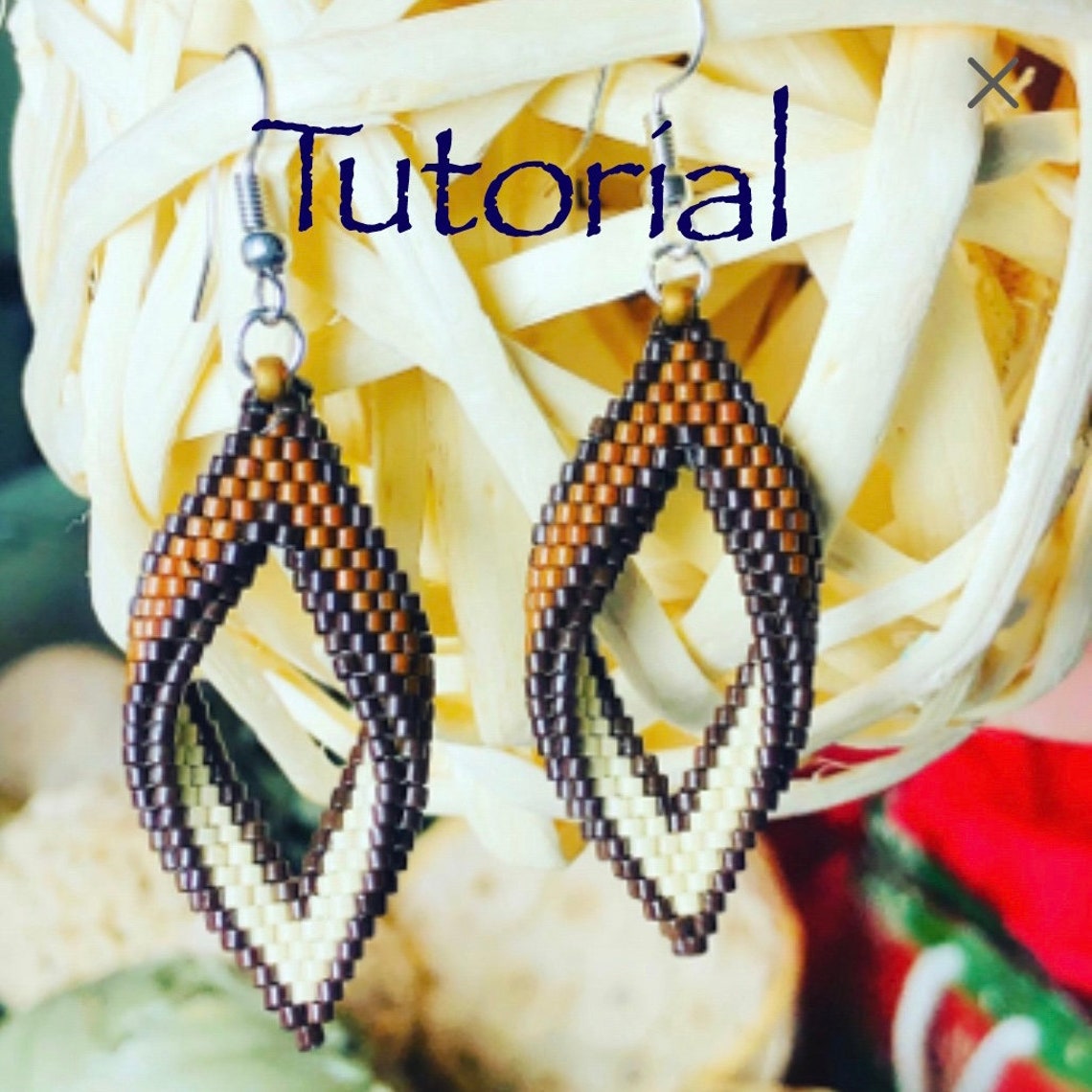 Twisted Peyote Leaf Earring Tutorial, Delica Beading Pattern (PDF) - Etsy