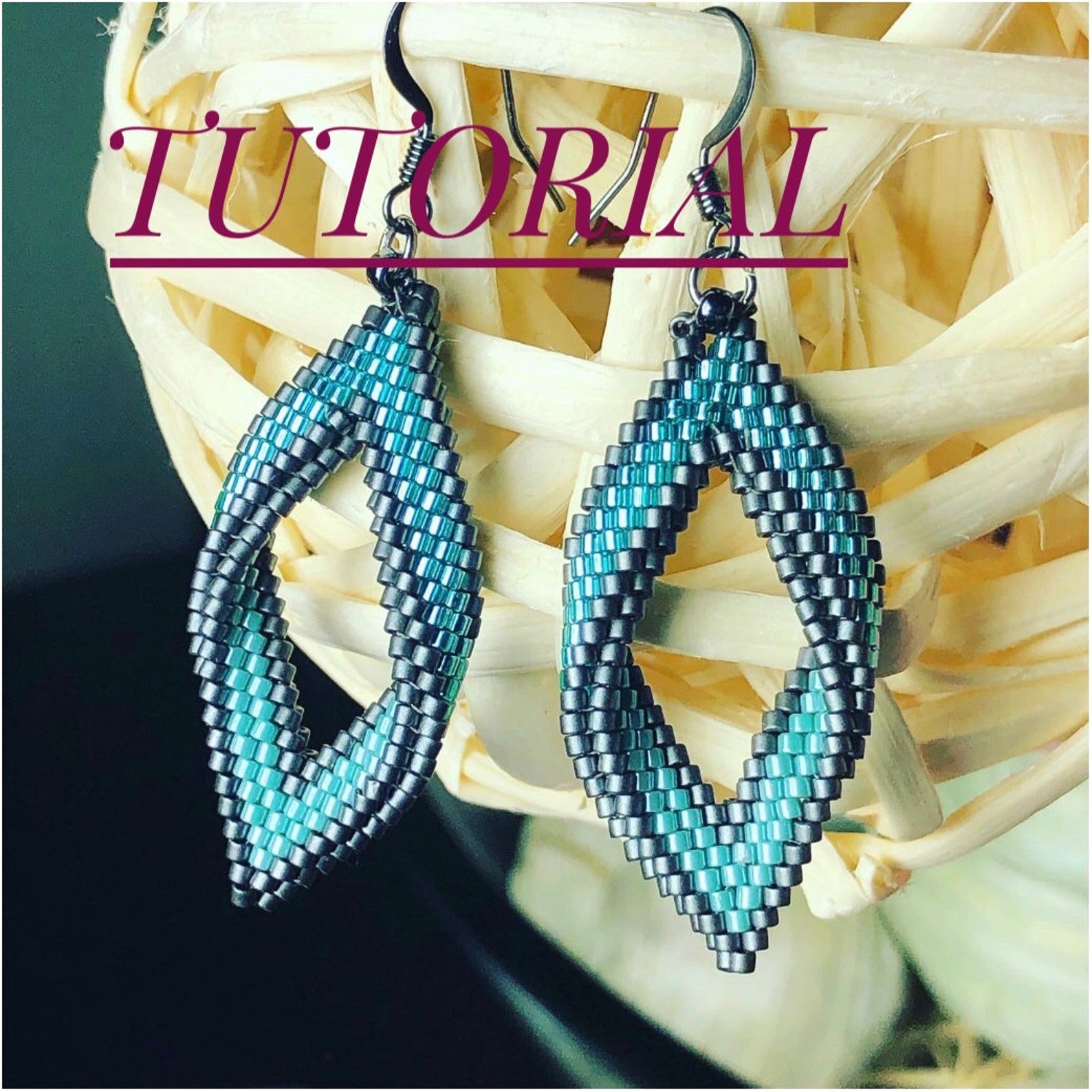 Twisted Peyote Leaf Earring Tutorial, Twisted Peyote Earring, Leaf ...