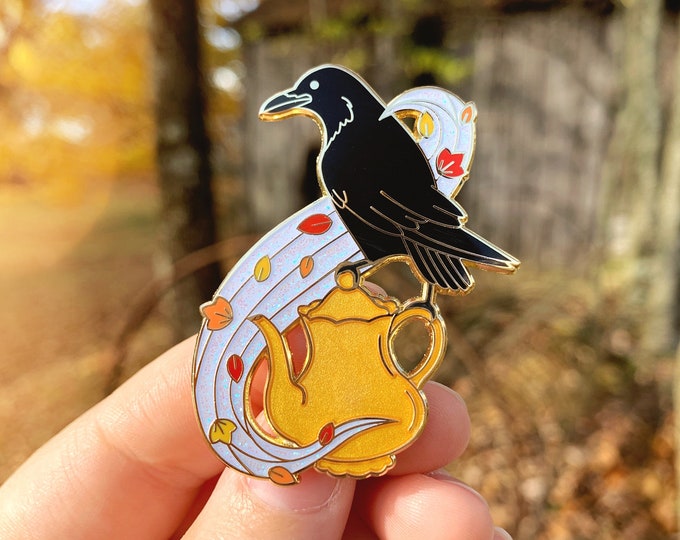 Enchanted Raven | Enamel Pin - Etsy