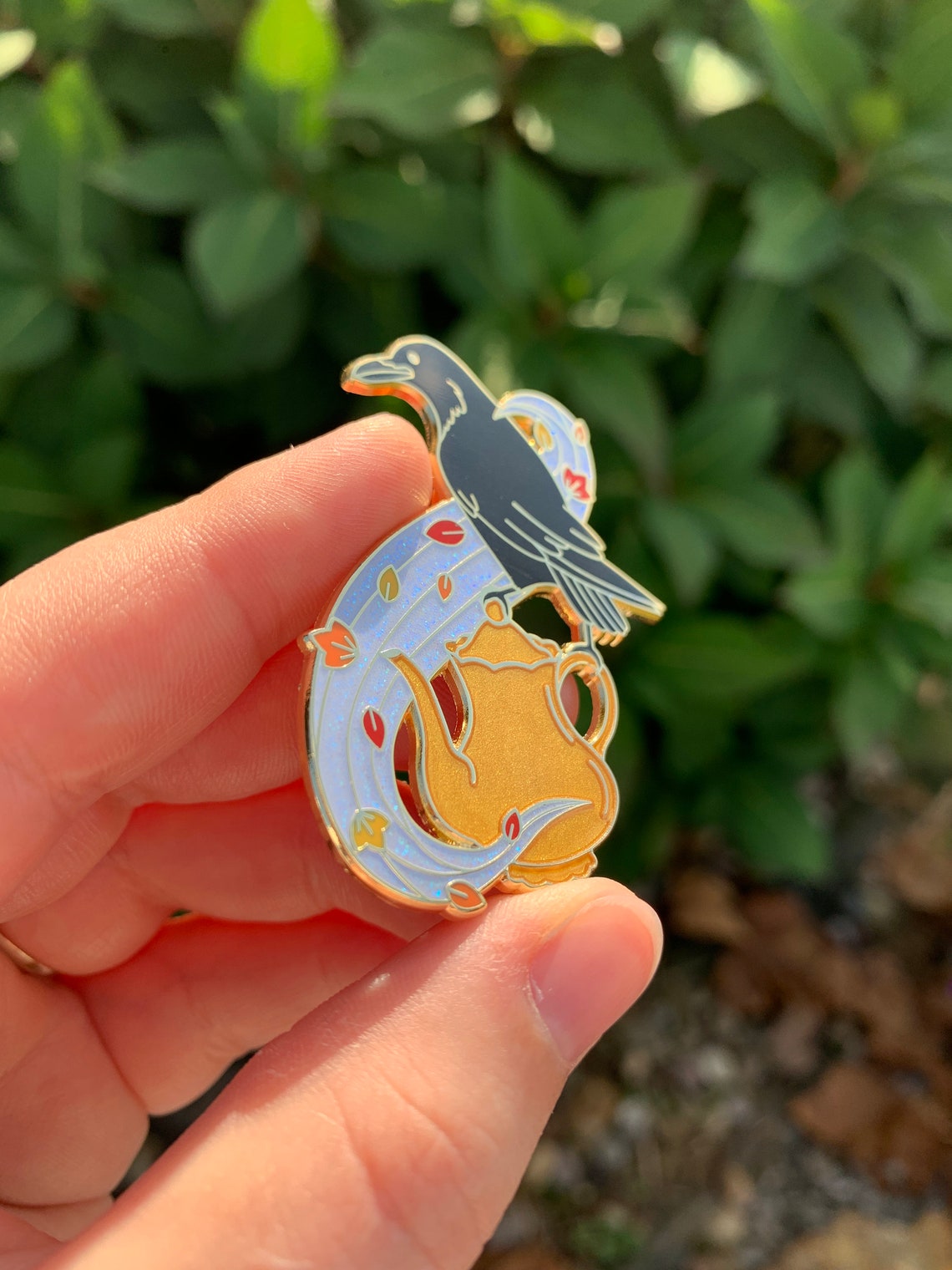 Enchanted Raven Enamel Pin - Etsy