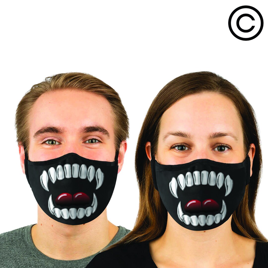 Vampire Face Mask Couple Set | Funny Halloween Masks - Etsy