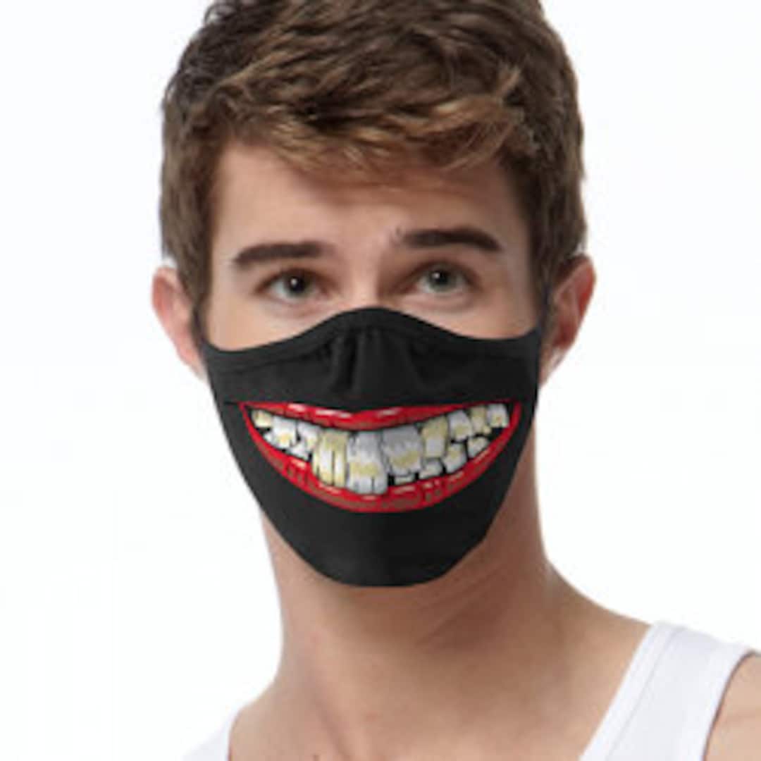 Funny Mouth Teeth Face Mask Face Masks Cover Your Face People - Etsy