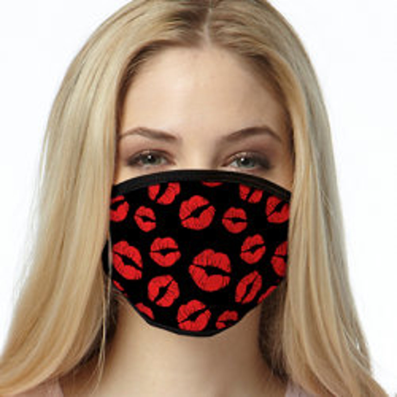 Kissing Red Lips Face Mask | Face Masks Cover Your Face - Etsy