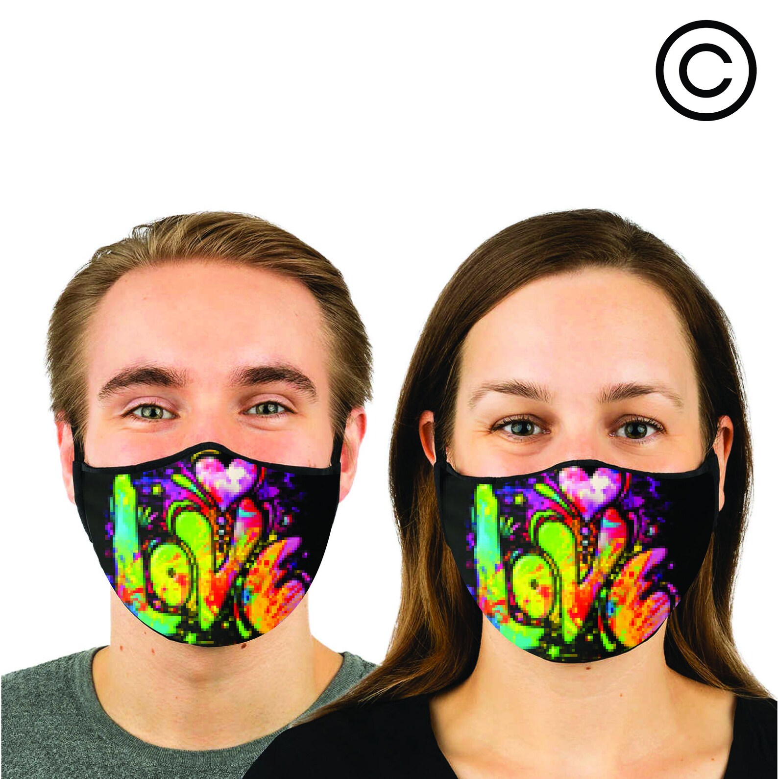 LOVE Matching Couples Face Mask | Face Mask Covering Your Face ( 2 Pcs ...