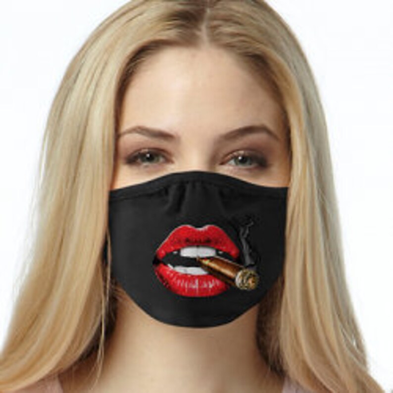 RED LIPS Cigar Face Mask | Face Masks Cover Your Face - Etsy