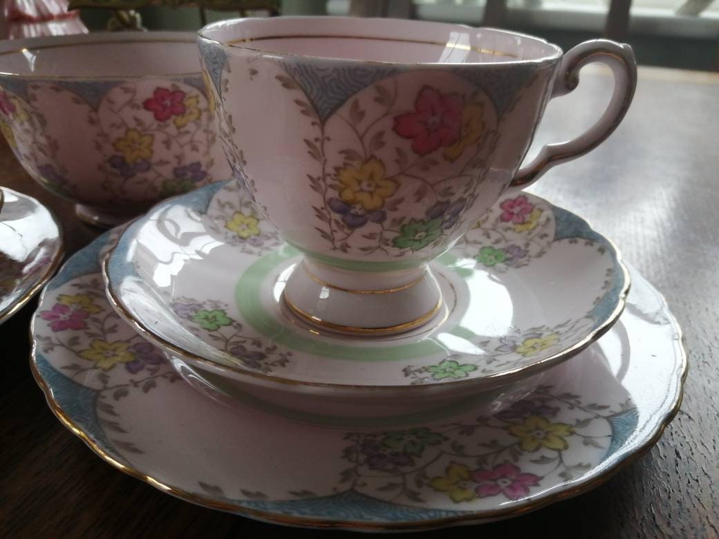 Tuscan Pink Tea for Two Eight Piece Tea Set - Etsy