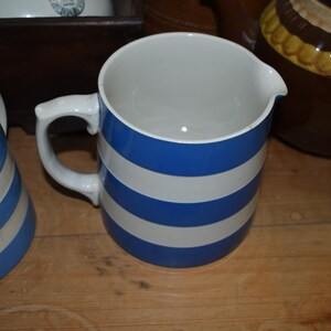 Cornish Ware Kitchenalia, Blue and White Striped Storage, Teapot, Jugs ...
