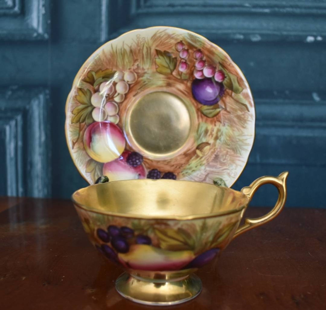 Aynsley Fruits Signed D Jones Tea Cup and Saucer - Etsy