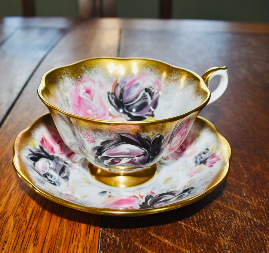 Royal Albert Avon Teacup & Saucer: Tourmaline Summer Bounty Roses - Etsy