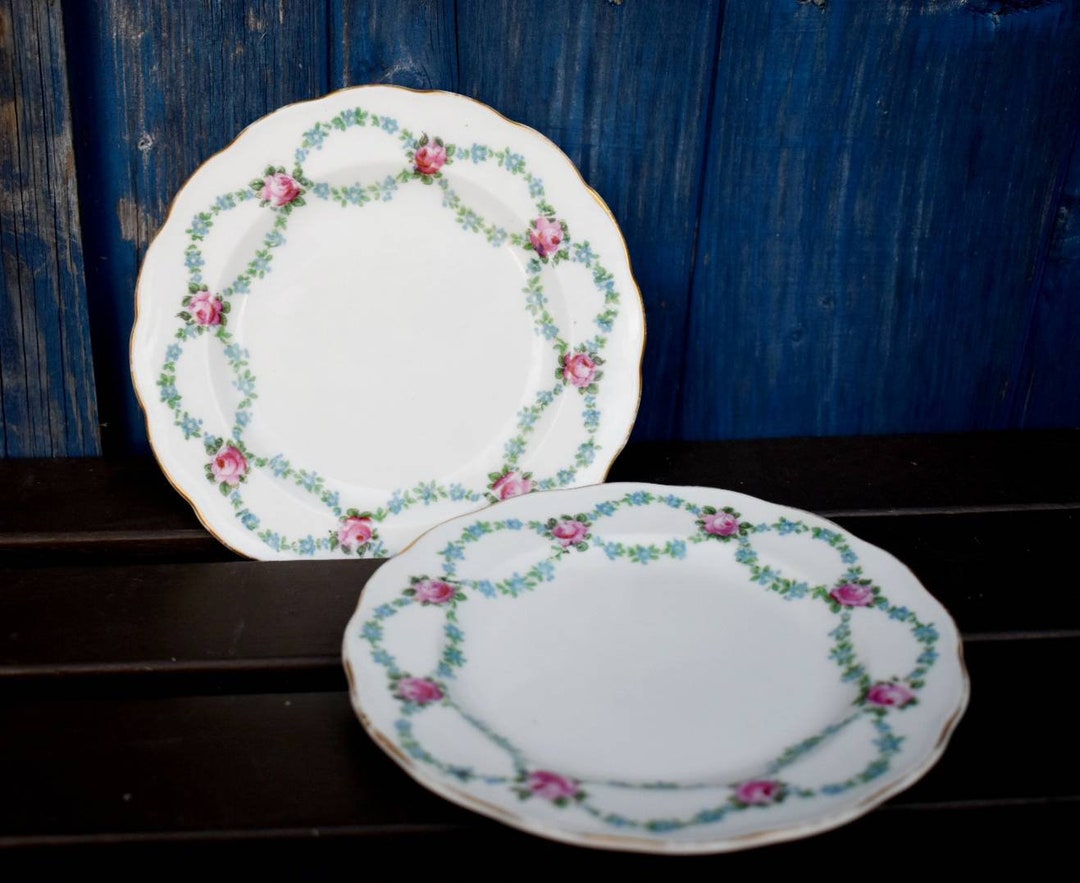 George Jones Crescent China Swags and Bows Plates - Etsy