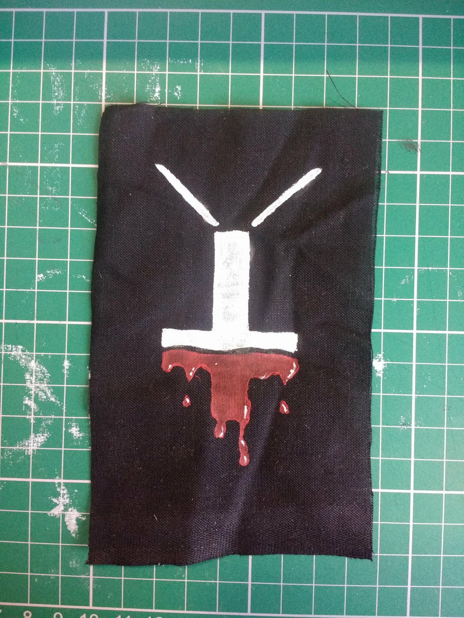 Dripping Blood Inverted Cross Patch - Etsy