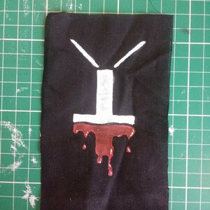Dripping Blood Inverted Cross Patch - Etsy
