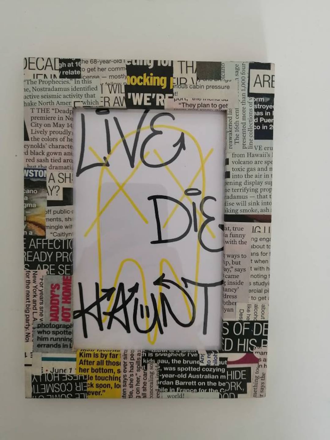 Newsprint Collage Photo Frame - Etsy