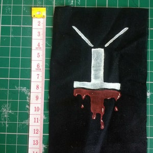 Dripping Blood Inverted Cross Patch - Etsy