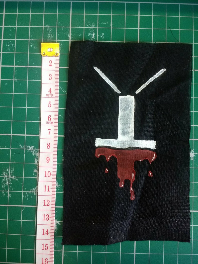 Dripping Blood Inverted Cross Patch - Etsy France