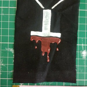 Dripping Blood Inverted Cross Patch - Etsy