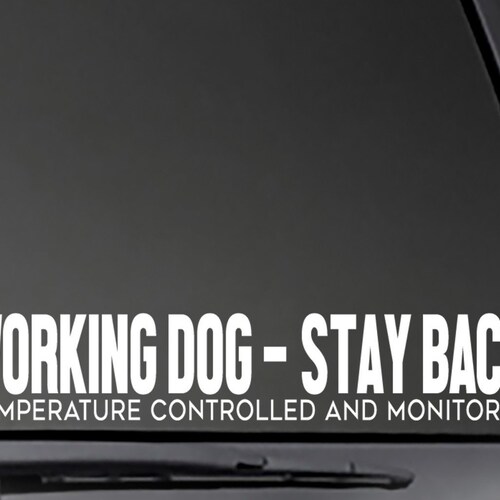 Working Dog Stay Back Temperature Controlled and Monitored - Etsy
