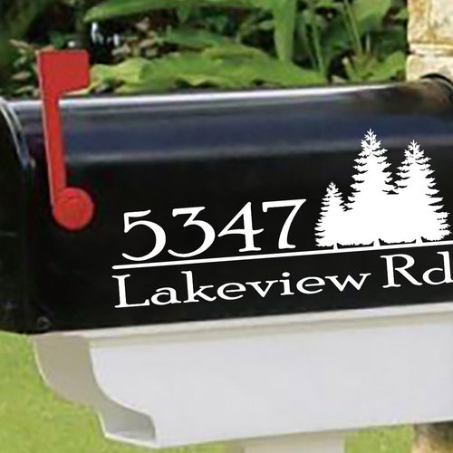 Cute Pine Tree Mailbox Decals Personalized Set of 2 Matching - Etsy