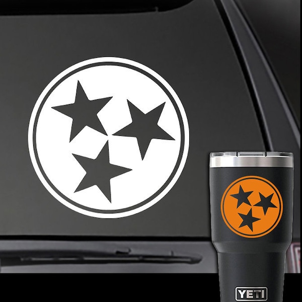Tennessee Tri Star Car Sticker - Etsy