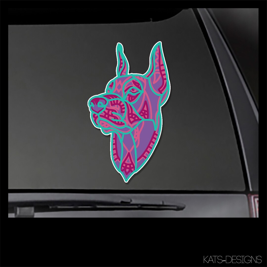 DOBERMAN Decal, Car Decal, Dog Decal, Dog Sticker Doberman Sticker DOB ...