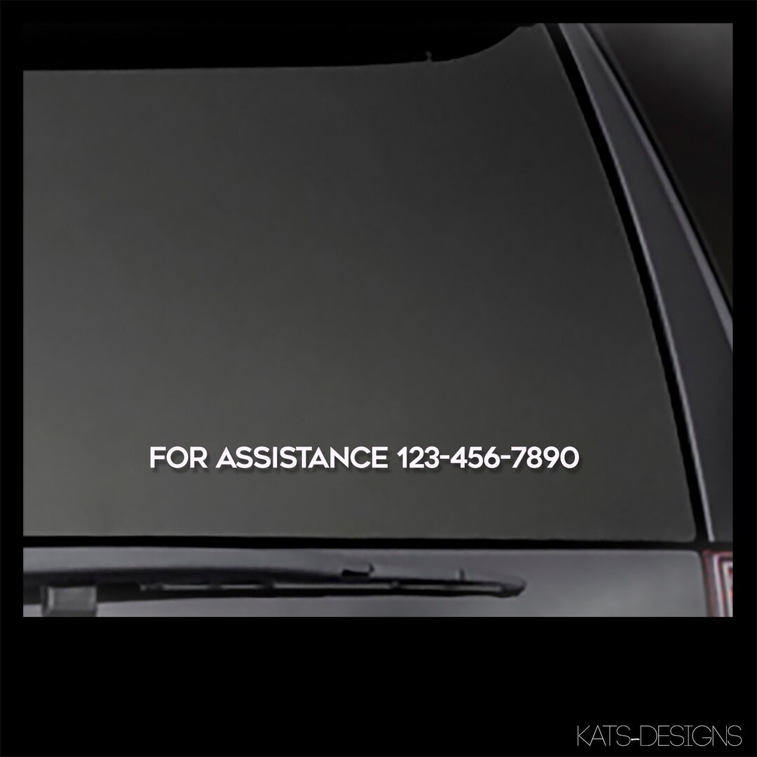 Single Line or Phone Number Decal - Custom - Car Window Sticker ...