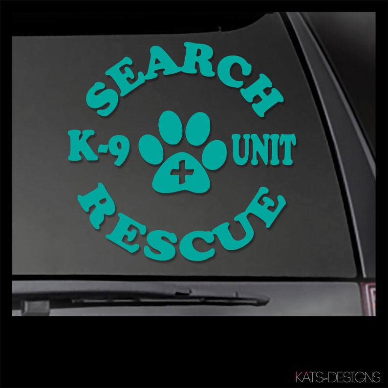 Search and Rescue K-9 Unit Decal - Multiple Sizes and Colors ...