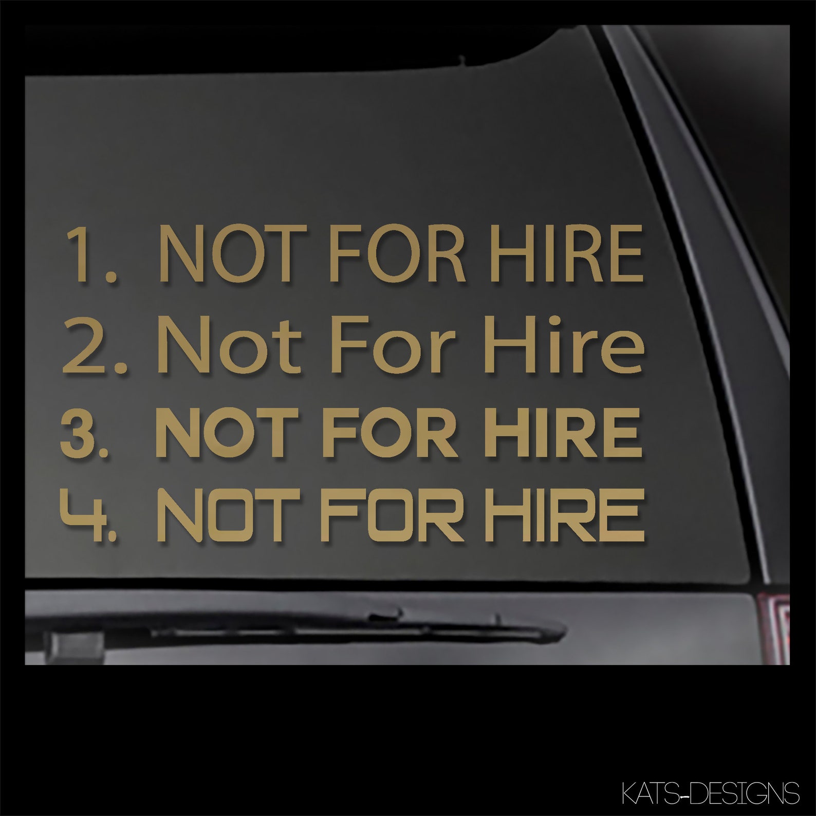 NOT FOR HIRE Set of 2 Dot Decal Car Truck Window - Etsy UK
