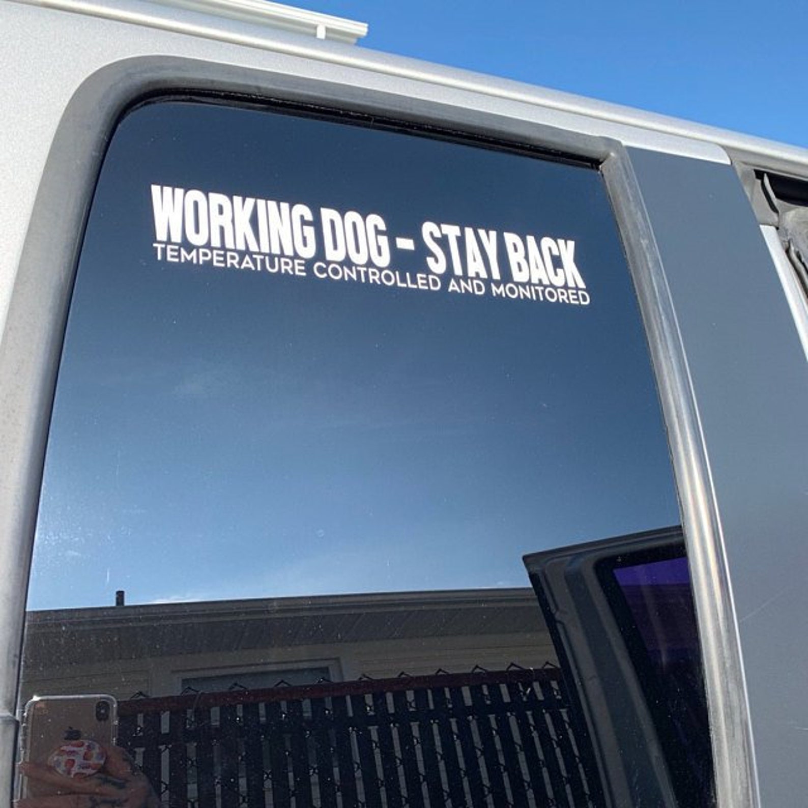 Working Dog Stay Back Temperature Controlled and Monitored - Etsy