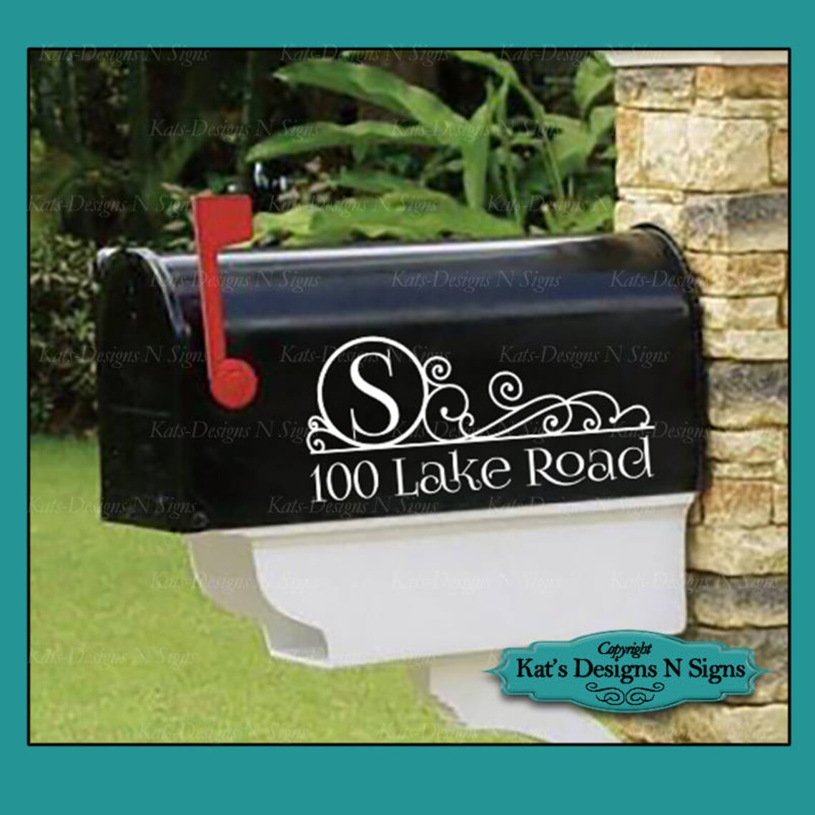 Personalized set of 2 Monogram matching mailbox decals | Etsy