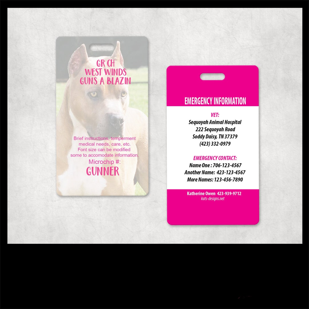 Personalized Pet Safety Tag, Travel Tag, Crate Tag. Keep Your Pet ...