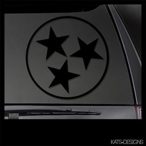 Tennessee State Tri Star Vinyl Decal - Car/truck/window Sticker TN ...