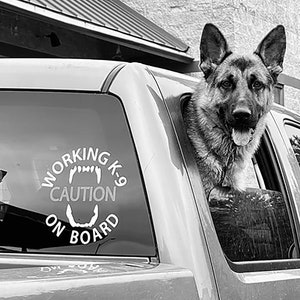 Working K-9 on Board Vinyl Decal - Working K9 Decal, K-9 Decal, Working ...