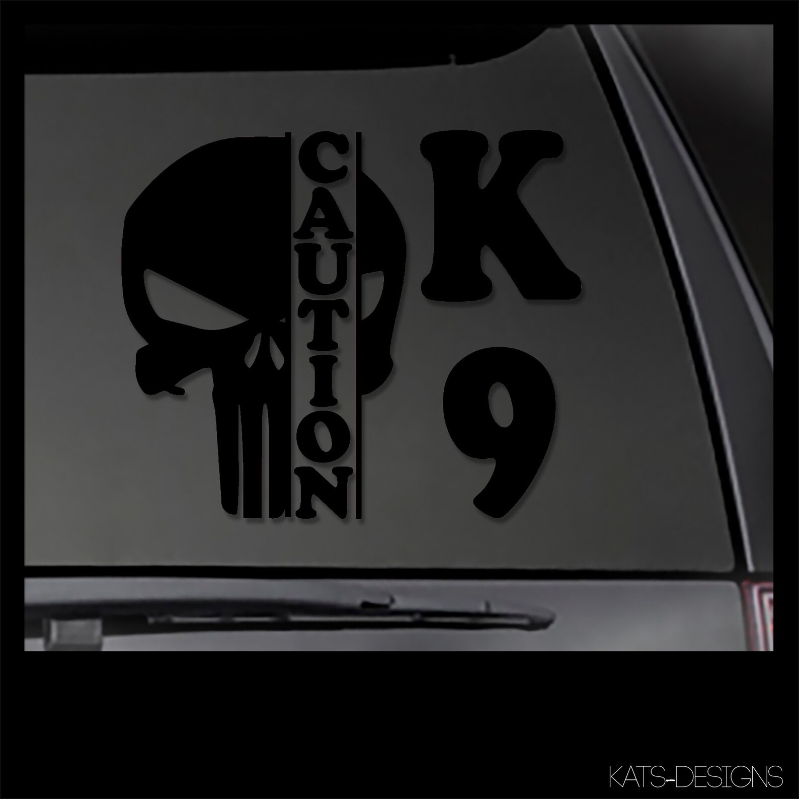 CAUTION K-9 - Skull Decal- Multiple SIZES and COLORS Including ...