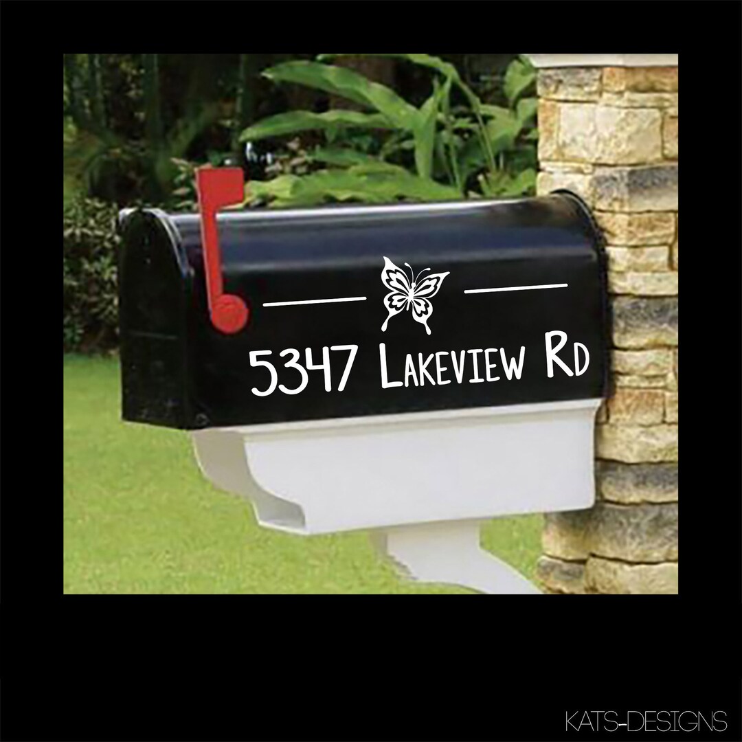 Butterfly Mailbox Decals, Personalized Address, Vinyl Set of 2 - Etsy