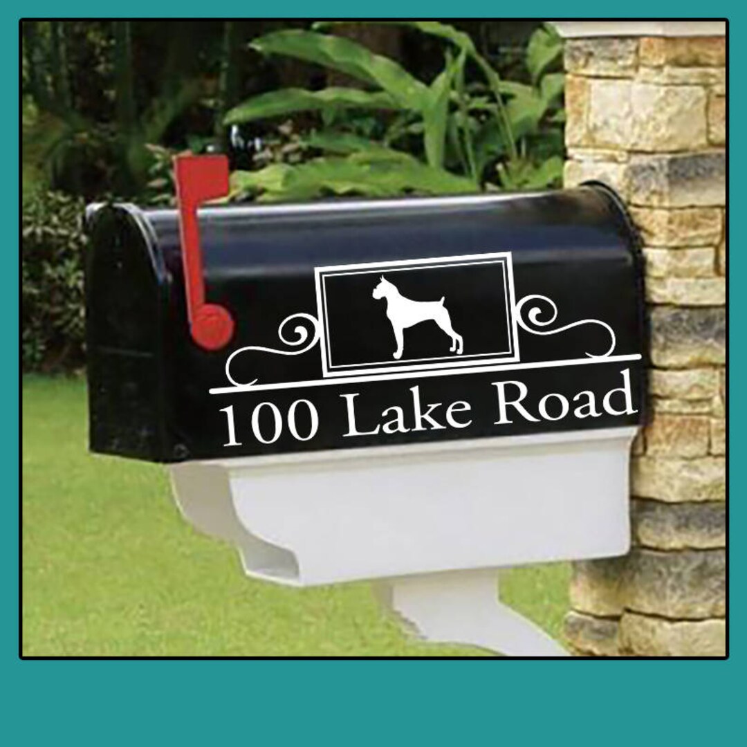 Boxer Personalized Set of 2 Matching Mailbox Decals MAI-00013 - Etsy