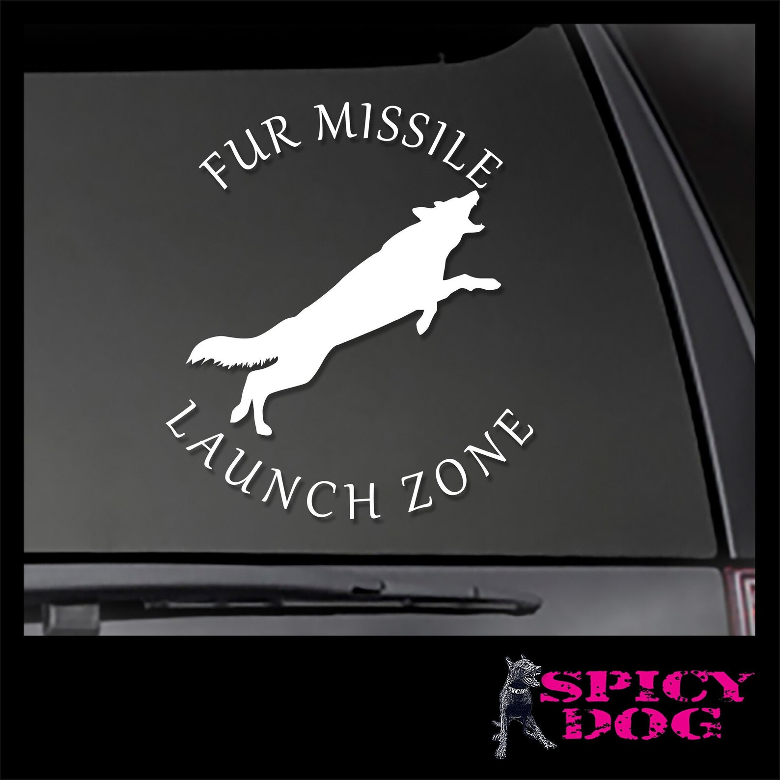 FUR MISSILE Launch Zone, K9 Decal, K9 Sticker, Caution K9, Caution K-9, Fur Missile, Car Decal ...